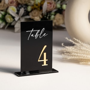Black Acrylic Table Numbers - Frosted Acrylic Sign - Wedding Table ...