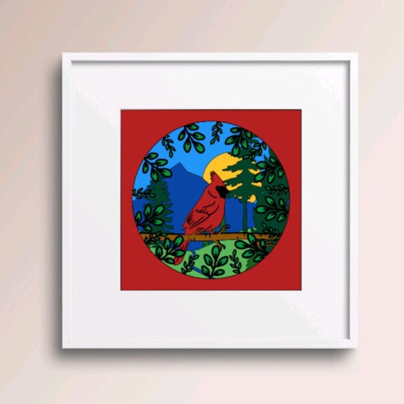 Cardinal Shadow Box - Etsy