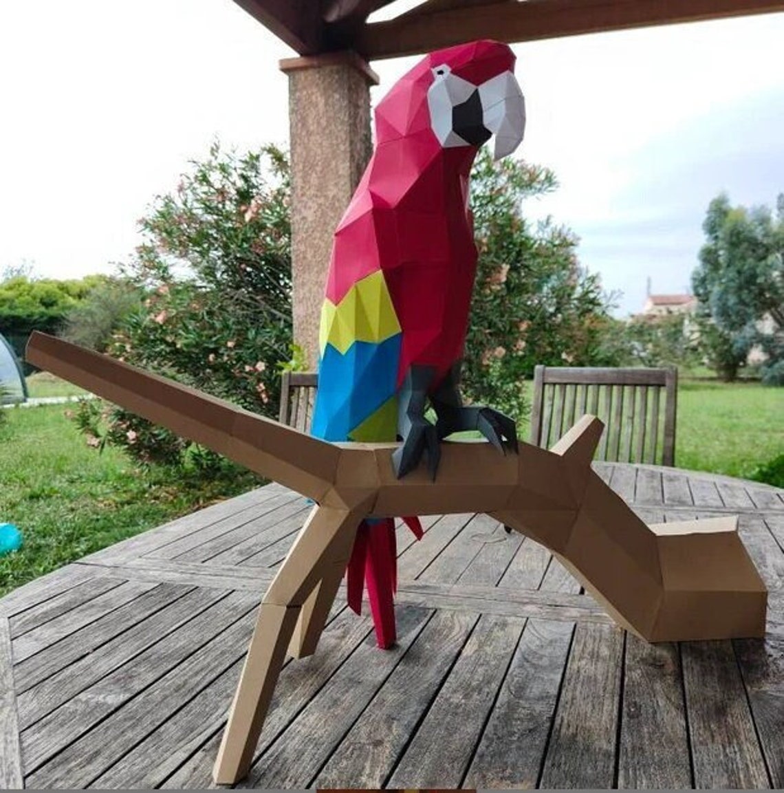 3D Macaw/parrot/bird, 3D Paper, Digital Template, Origami, Low Poly ...