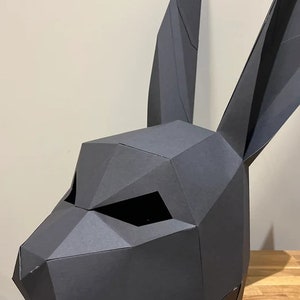 Rabbit Paper Craft Mask, 3D Rabbit Mask, PDF, SVG, Silhouette Studio ...