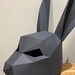 Rabbit Paper Craft Mask, 3D Rabbit Mask, PDF, SVG, Silhouette Studio ...