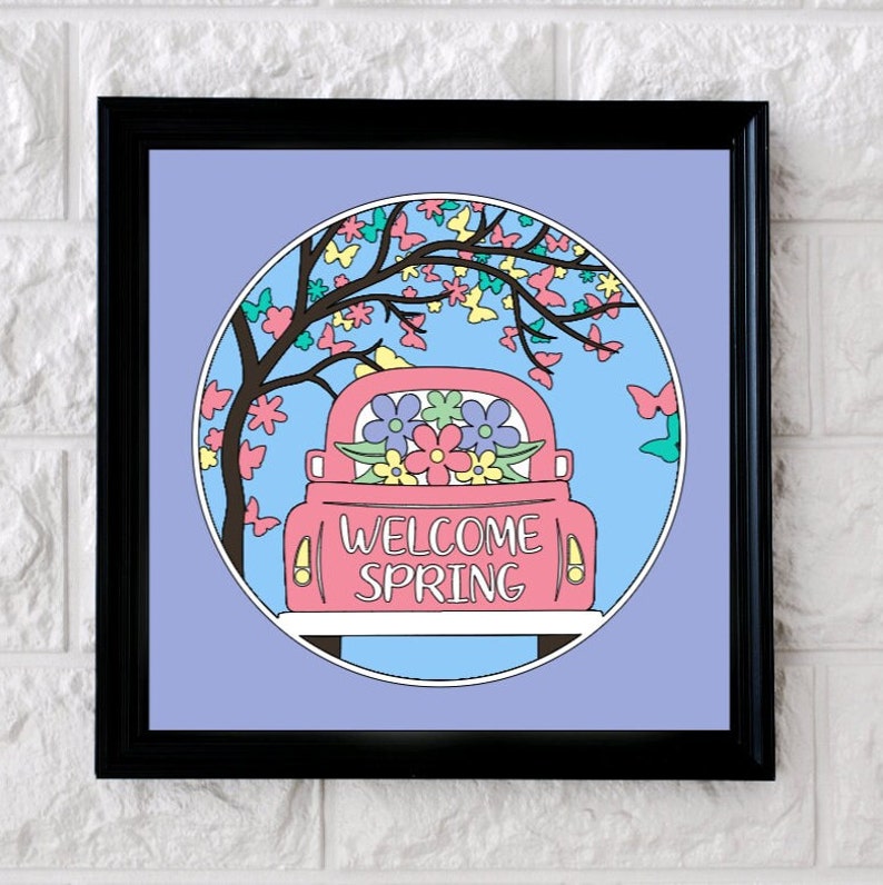 3D HELLO SPRING Svg - Shadow Box Svg - SPRING Shadow Box - for Cricut ...