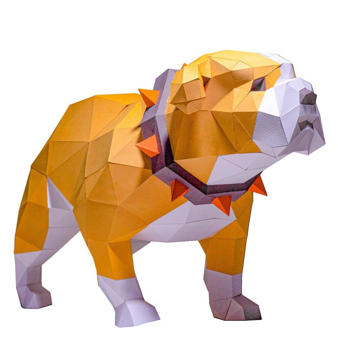 3D Bulldog Papercraft, Polygonal Papercraft, 3D Papercraft, Polygonal ...