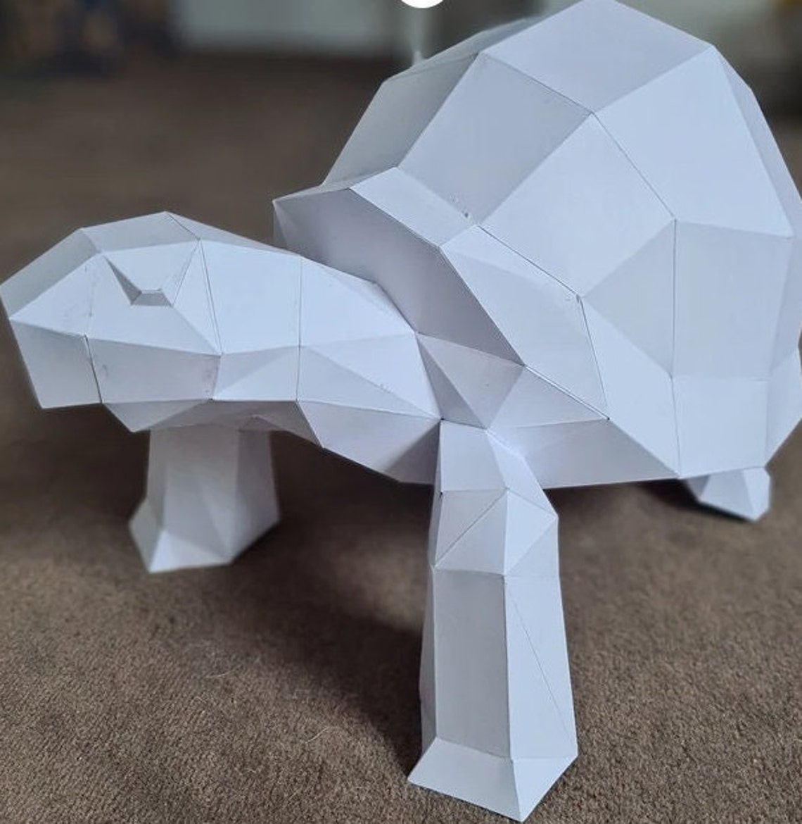 3D Turtle Paper Craft, 3D Paper Craft, Digital Template, Origami, Low ...