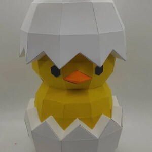 3D Papercraft, Hatching Chick Papercraft 3D DIY Low Poly Papercraft ...