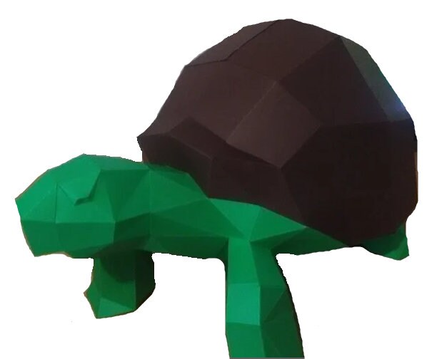 3D Turtle Paper Craft, 3D Paper Craft, Digital Template, Origami, Low ...