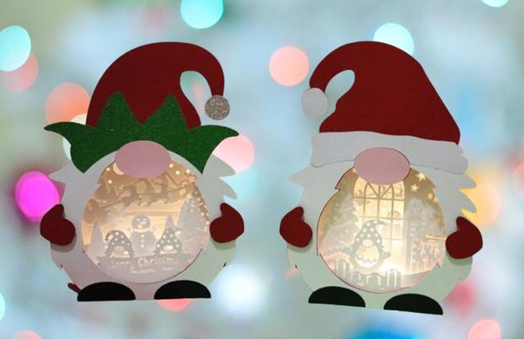 Pack of 2 Lantern SVG - Gnome Lantern SVG - Elf Lantern SVG Christmas ...