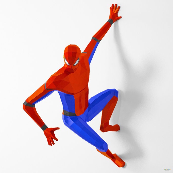 Spiderman 3D, superhéroe, papercraft 3D, plantilla digital, origami ...