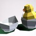3D Papercraft, Hatching Chick Papercraft 3D DIY Low Poly Papercraft ...