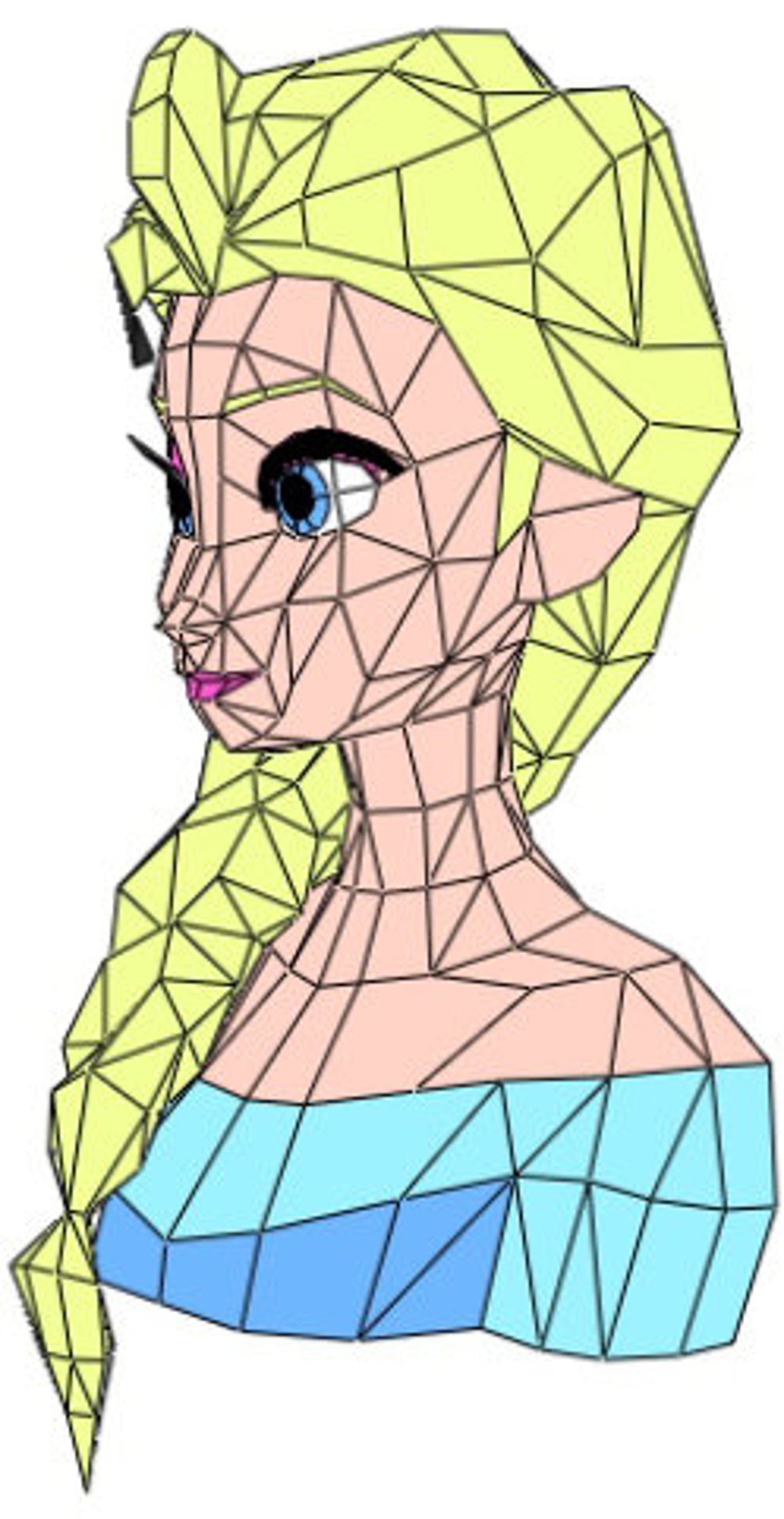 Elsa, Princess, 3D Papercraft, Princess Wall Hanging, Origami ...