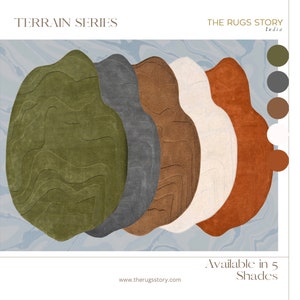 Terrain Rust Textured Irregular Shape Hand Tufted Area Rug, 5x7 Ft ...