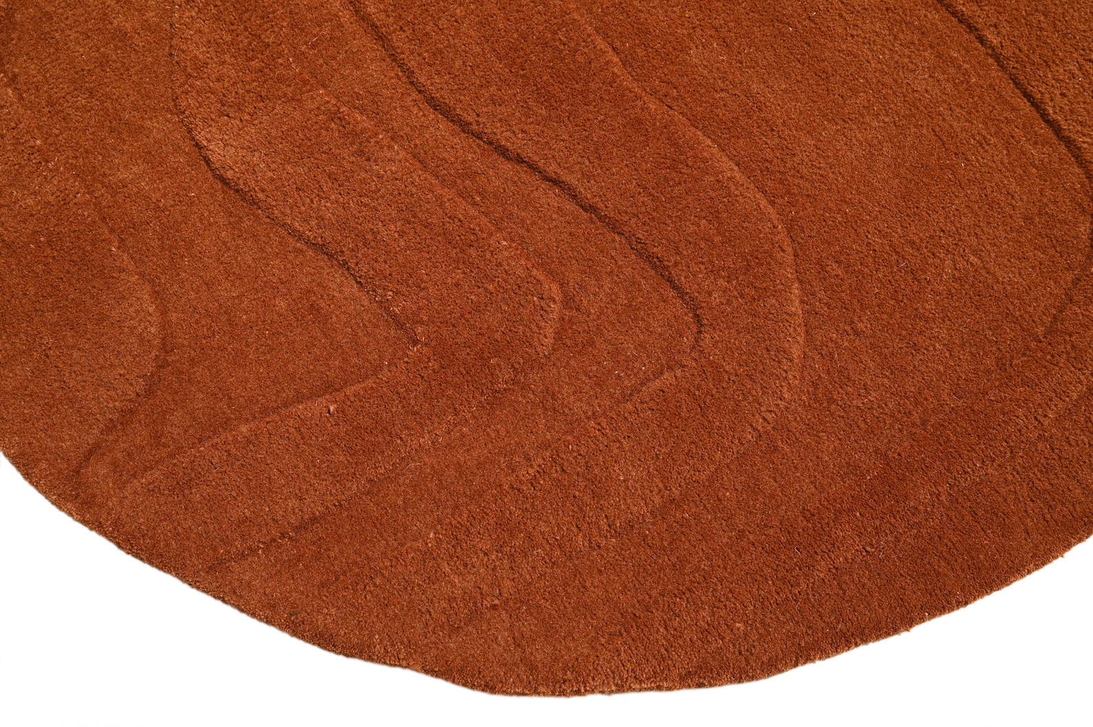 The Rugs Story - Terrain Round Rust Handmade Area Rug Wool Irregular ...