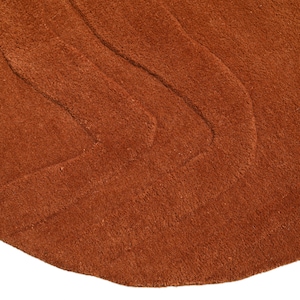 The Rugs Story - Terrain Round Rust Handmade Area Rug Wool Irregular ...