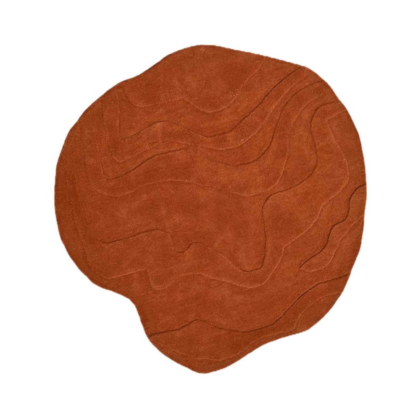 The Rugs Story - Terrain Round Rust Handmade Area Rug Wool Irregular ...