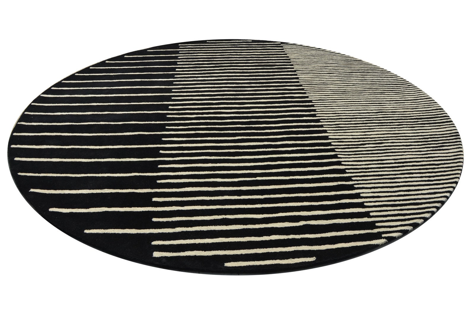 The Rugs Story Zaria Round Black & White Handmade Rug Modern Design for ...