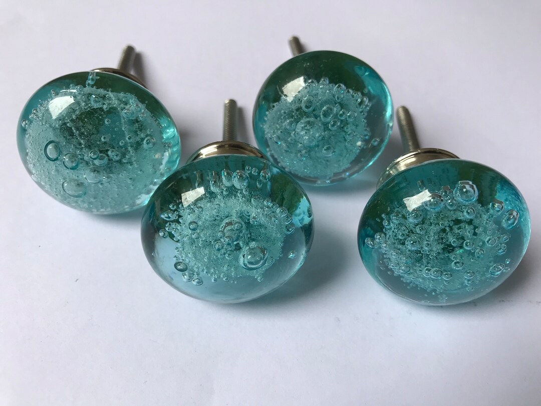 Light Blue Glass Knobs – Cabinet Drawer Pulls for Dresser and Kitchen ...