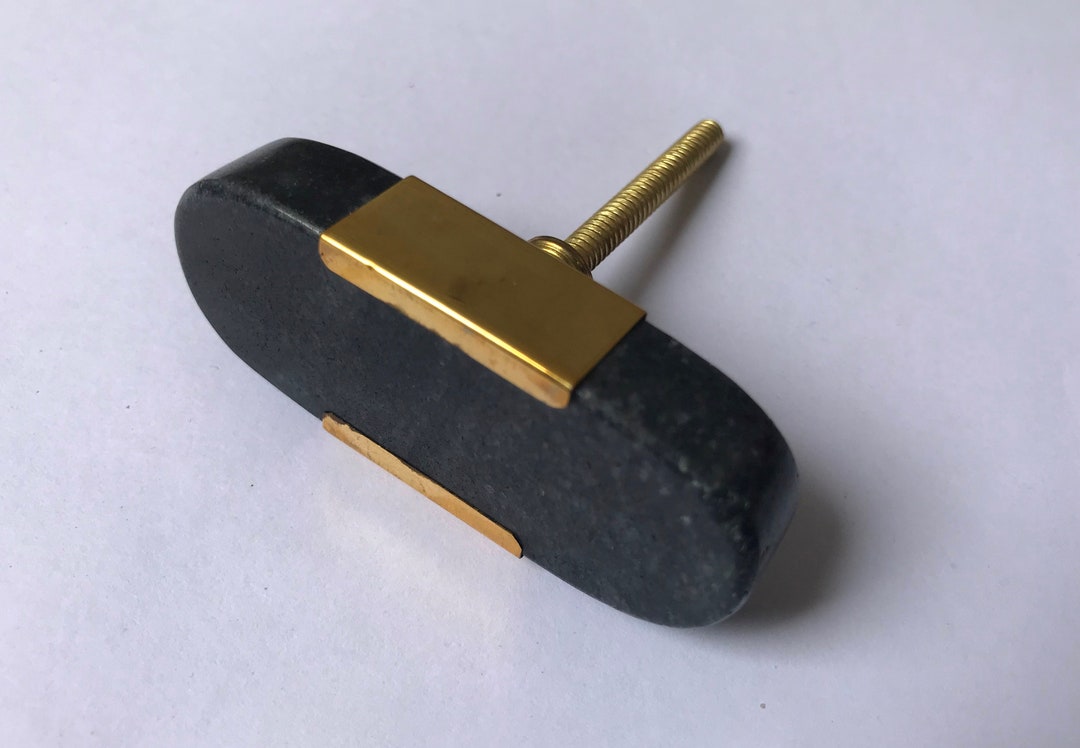 Black Marble / Brass Cabinet Drawer Pull Decorative Wardrobe Cupboard ...