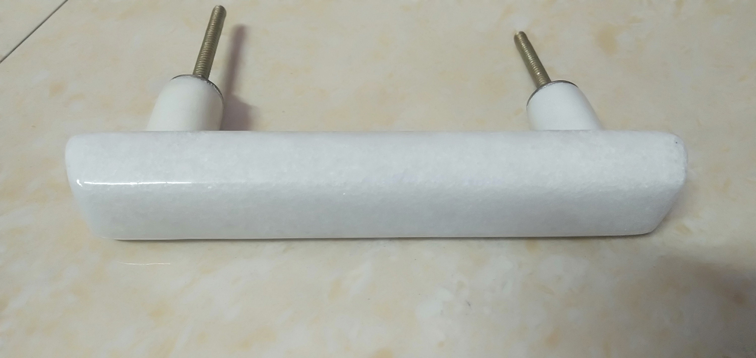 White Marble Long Drawer Handles / Pulls //cabinets - Etsy