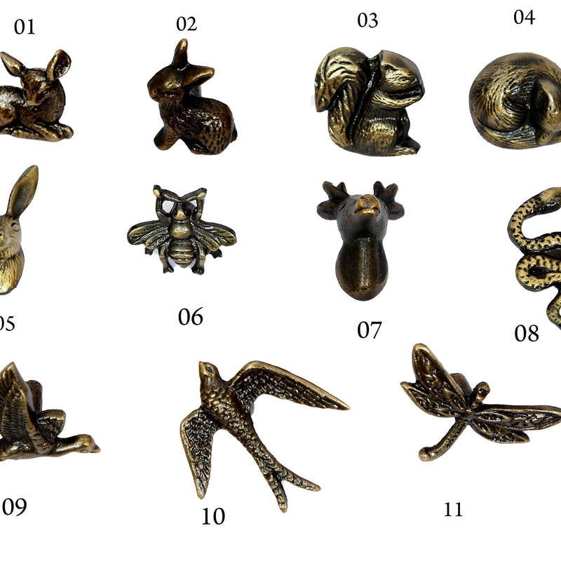 Gold Woodland Animal Drawer Knobs - Etsy