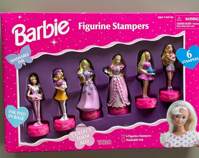 1996 Barbie Figurine Stampers - Set of 6 - Miniature Mattel Doll ...