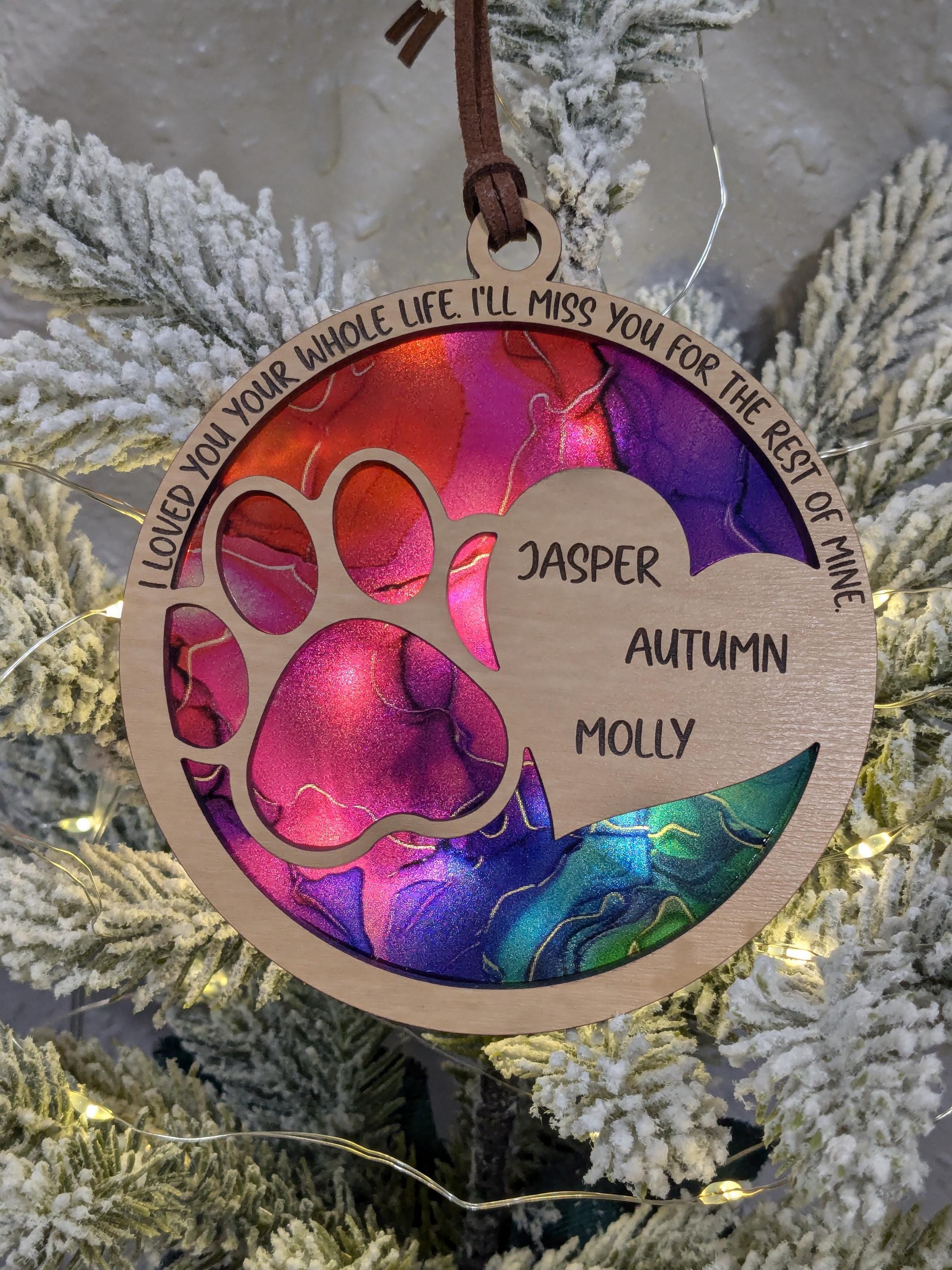 Custom Rainbow Bridge Pet Memorial Ornament, Personalized Pet ...