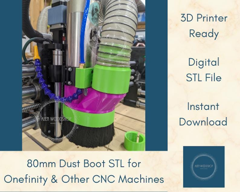 80mm Dust Boot STL for Onefinity With Z16 or Z20 Slider, and Other CNC ...