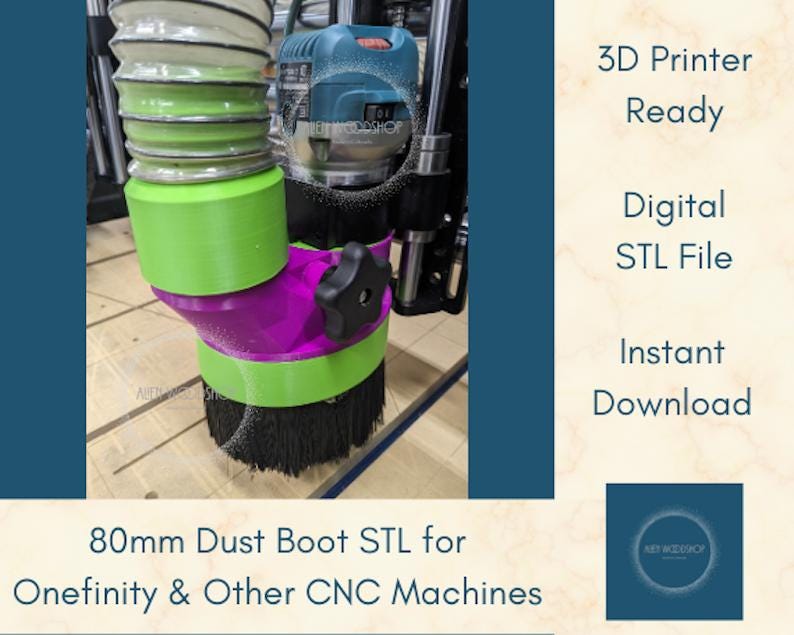 80mm Dust Boot STL for Onefinity With Z16 or Z20 Slider, and Other CNC ...