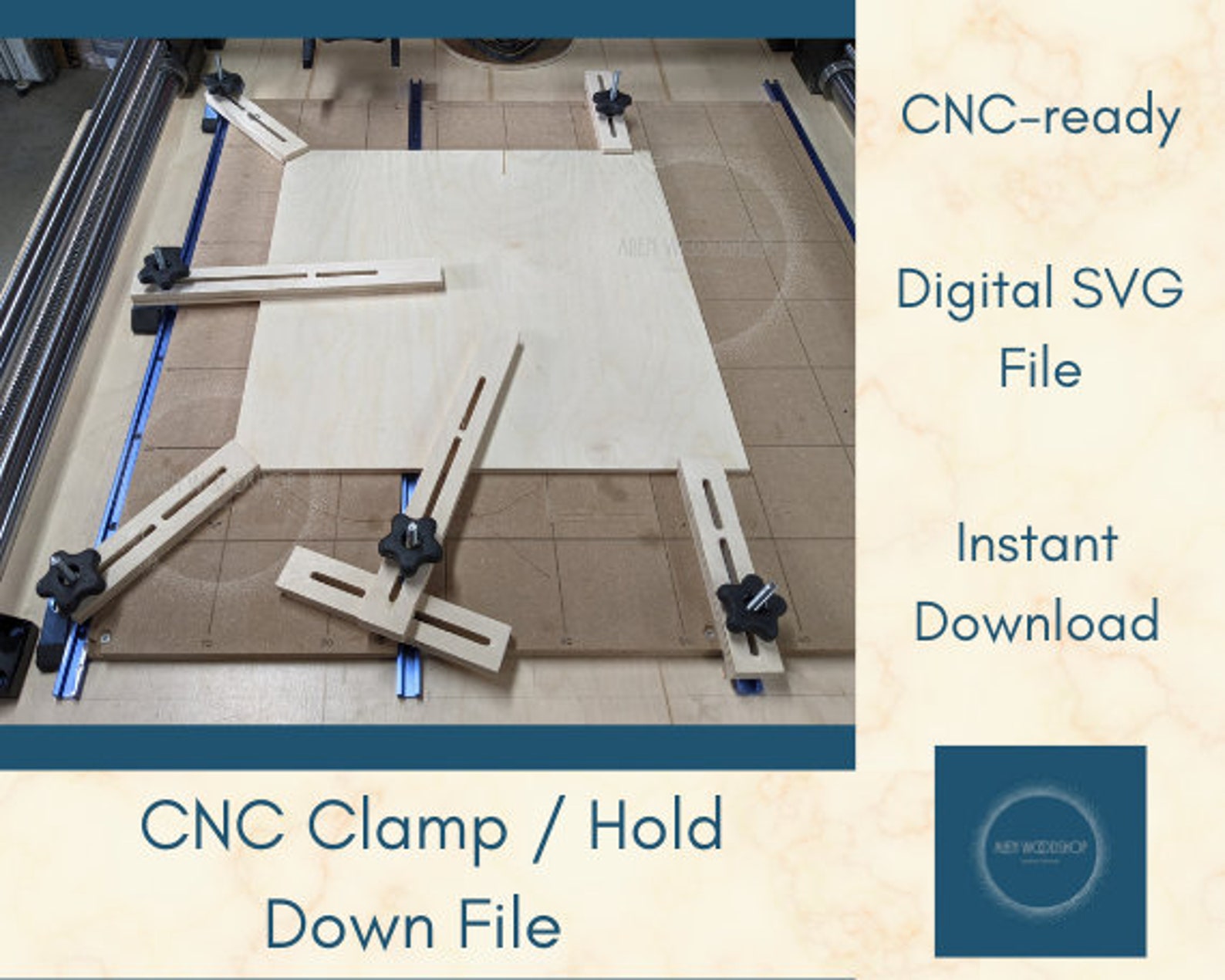 CNC Clamp or Hold Down .svg File Digital Download - Etsy UK