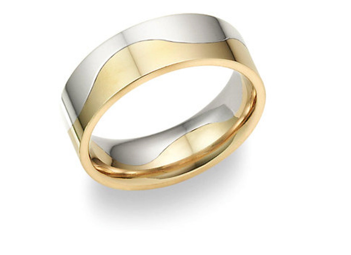 Two Halves One Flash Wedding Band Ring - Etsy