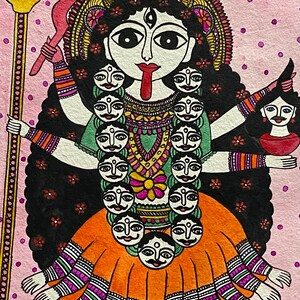 Goddess Kali Madhubani Painting, Handmade, Indian Ethnic Art, Home ...