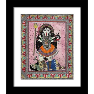 Goddess Kali Madhubani Painting, Handmade, Indian Ethnic Art, Home ...