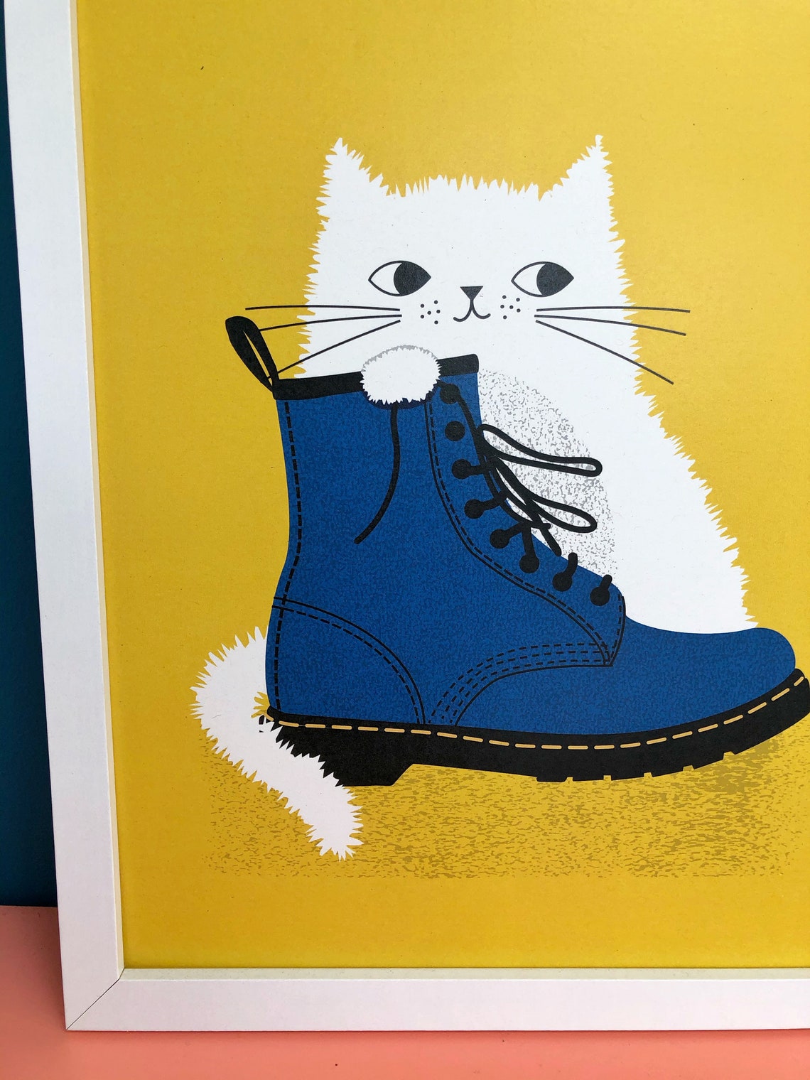 Puss Boot A4 Print White Cat And Blue Boot Boots And Etsy puss-boot-a4-print-white-cat-and-blue-boot-boots-and-etsy