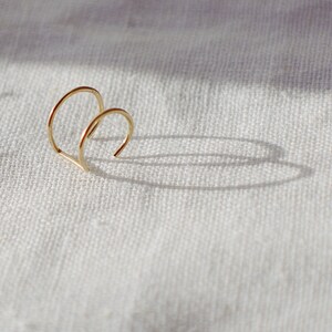 Double WIDE Ear Cuff, Fake Piercing, Gold Ear Cuff, Cartilage Ear Cuff, No Piercing, Delicate ...