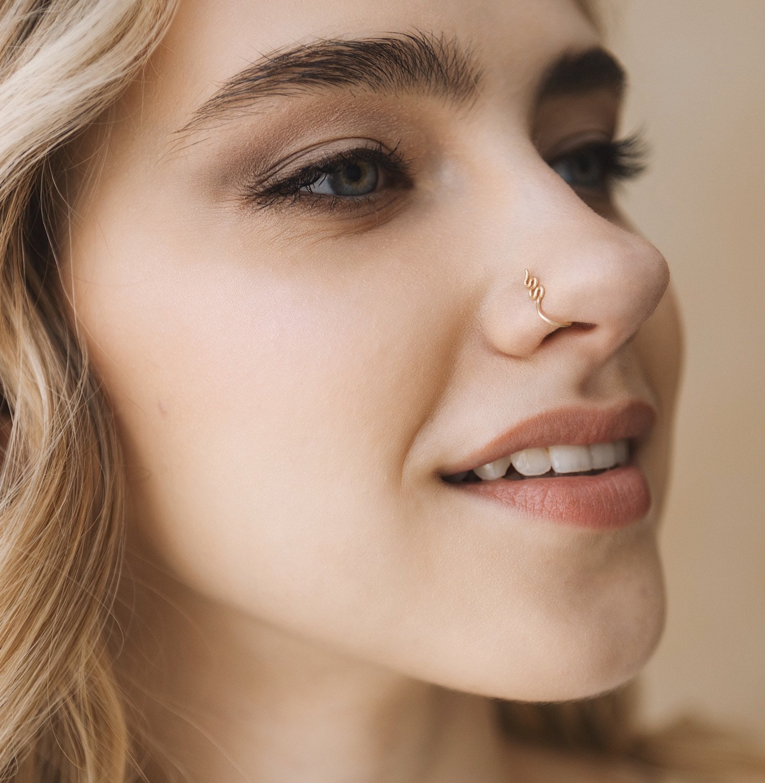 Clip on Nose Cuff Snake Nose Ring Fake Piercing Gold Snake - Etsy