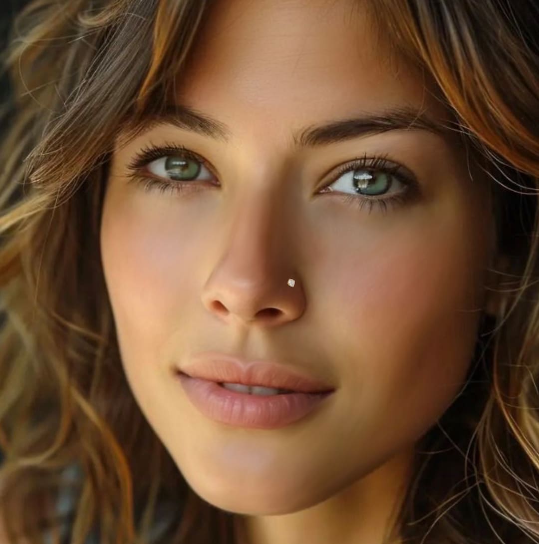 3mm Diamond Nose Stud, Nose Stud 24k Gold Implant Grade Titanium, Solid ...