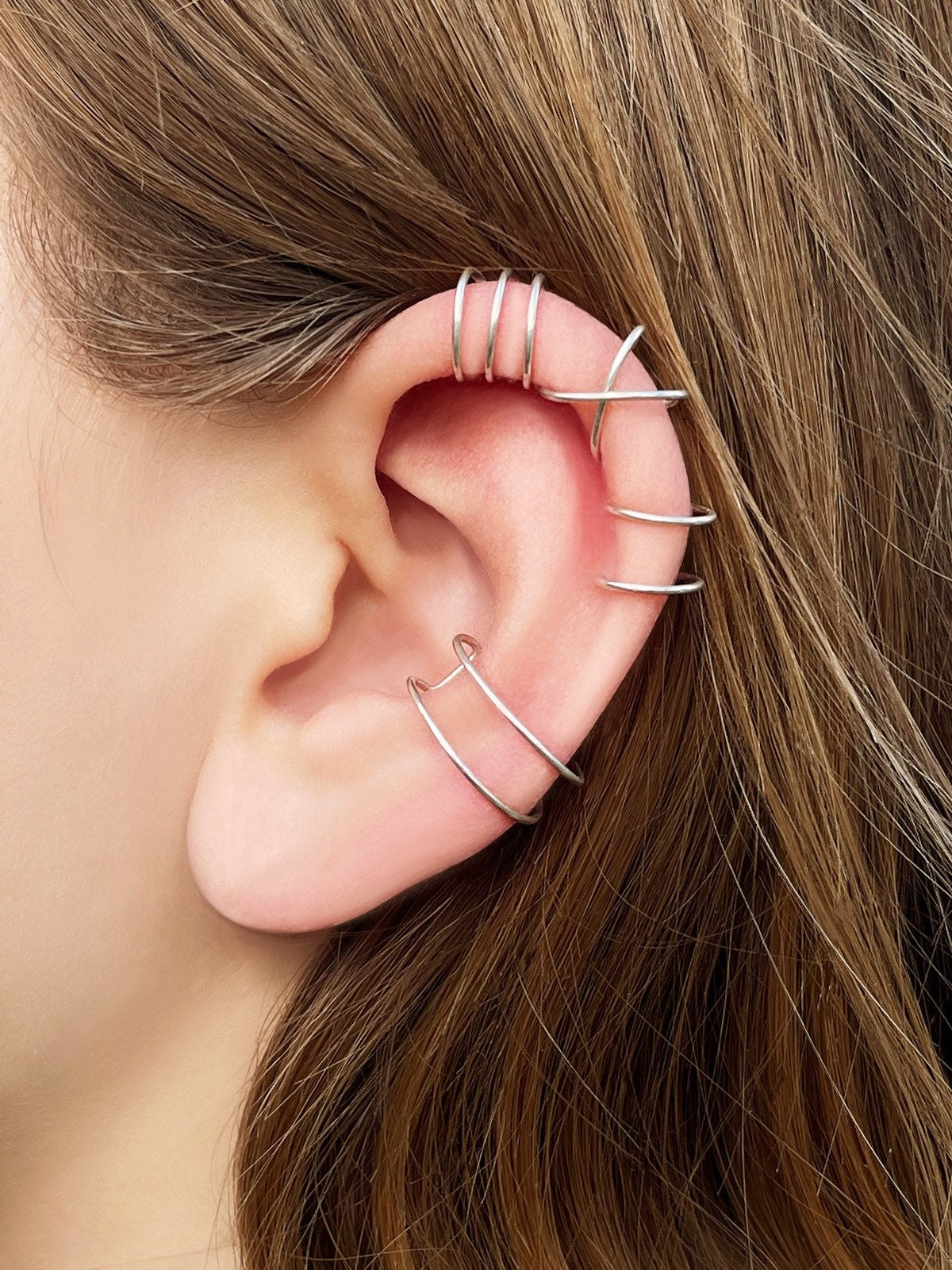 Pick Your Ear Cuffs Set Sterling Silver Ear Wrap Triple Ear | Etsy