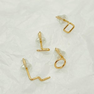 Geometric Studs Set, Circle Gold Studs, 14k Gold Fill, Tiny Studs, Minimalist Earrings, Dainty ...