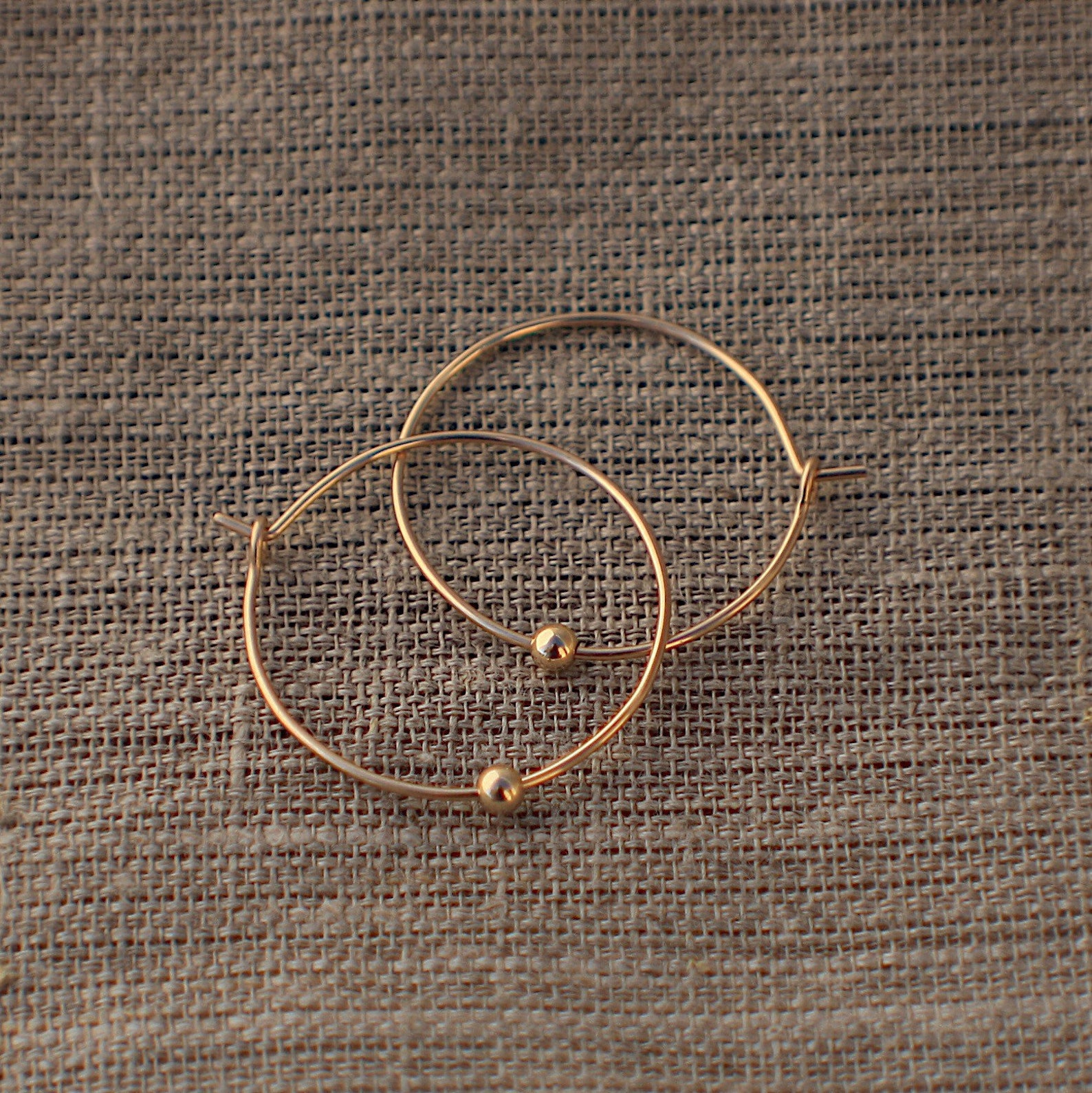 Gold Hoops Gold Tiny Ball Hoops Minimalist Hoops Dainty - Etsy