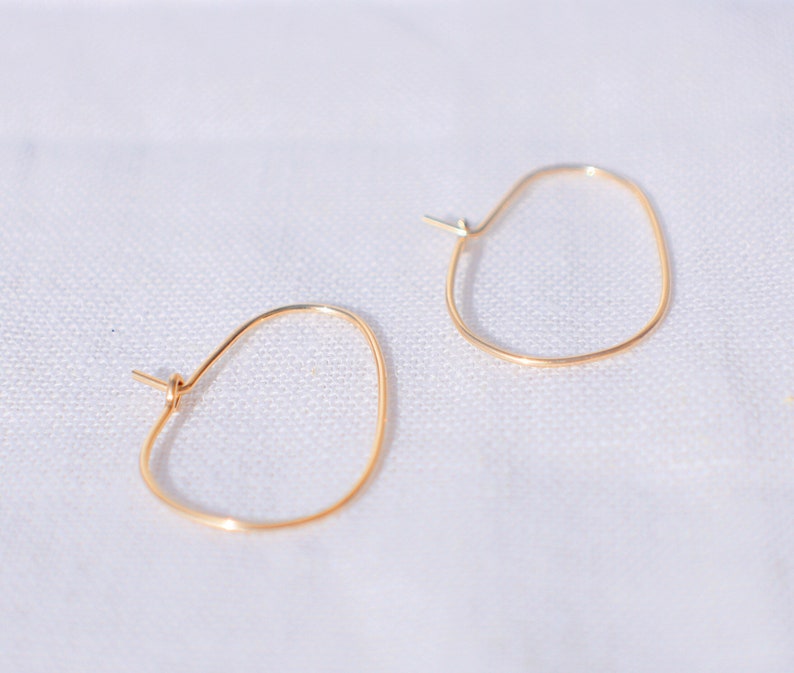Gold thin hoops Pretty 14k gold filled hoops Dainty hoops | Etsy