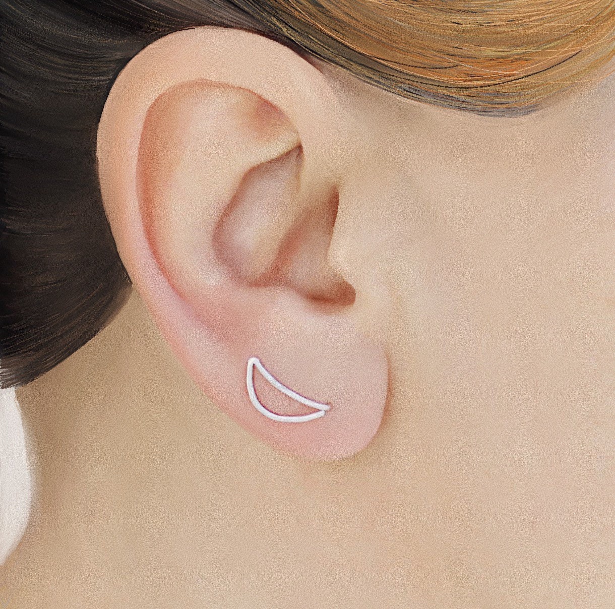 Moon crawler simple ear climber pretty little ear crawlers | Etsy