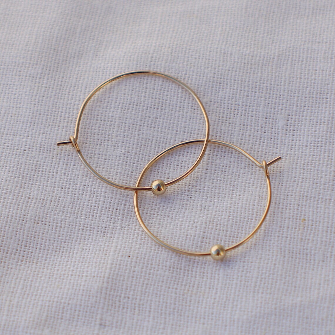 Gold Hoops Gold Tiny Ball Hoops Minimalist Hoops Dainty - Etsy