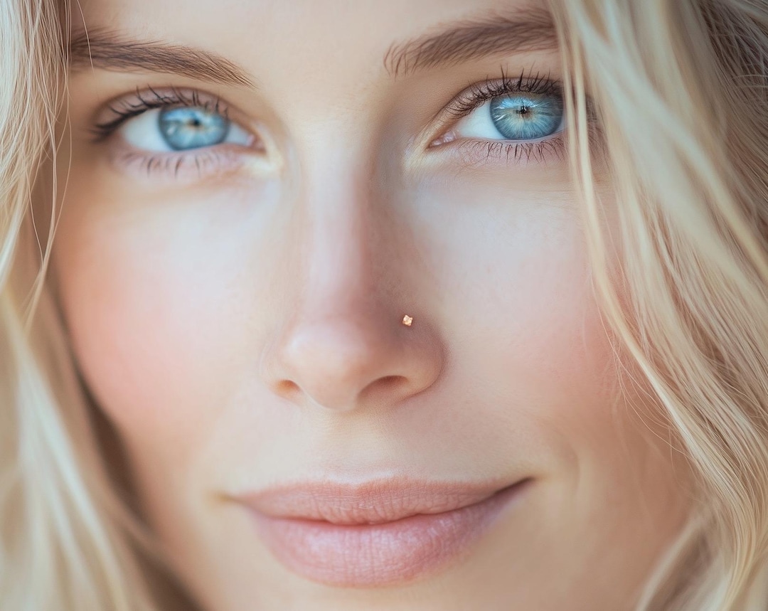 2mm Simulated Diamond Nose Stud: 9k Solid Gold Bone, 20 Gauge, 9139 - Etsy