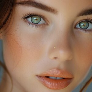 2mm Ball Nose Stud, L Shape Solid Gold Nose Stud, Gold Ball Nose Stud ...