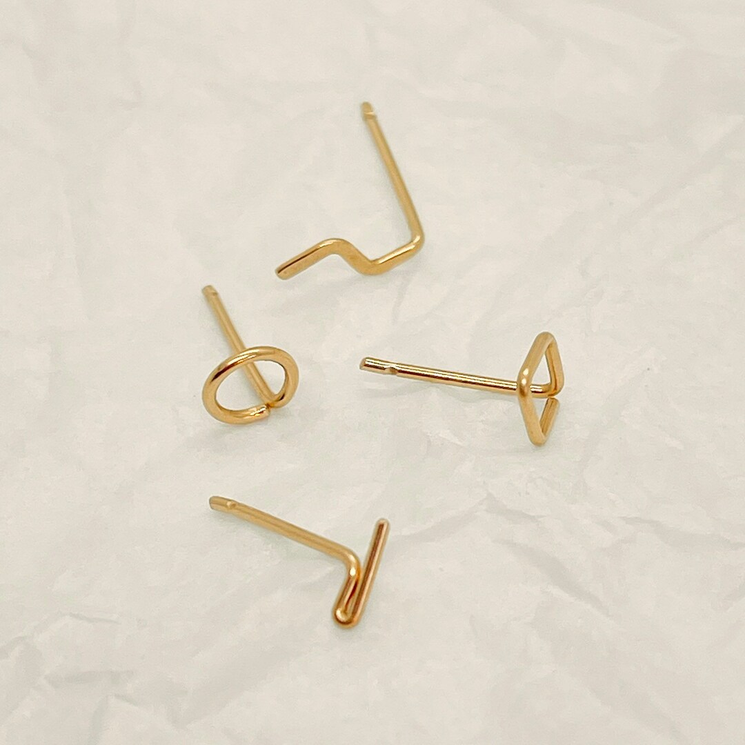 Geometric Studs Set, Circle Gold Studs, 14k Gold Fill, Tiny Studs ...