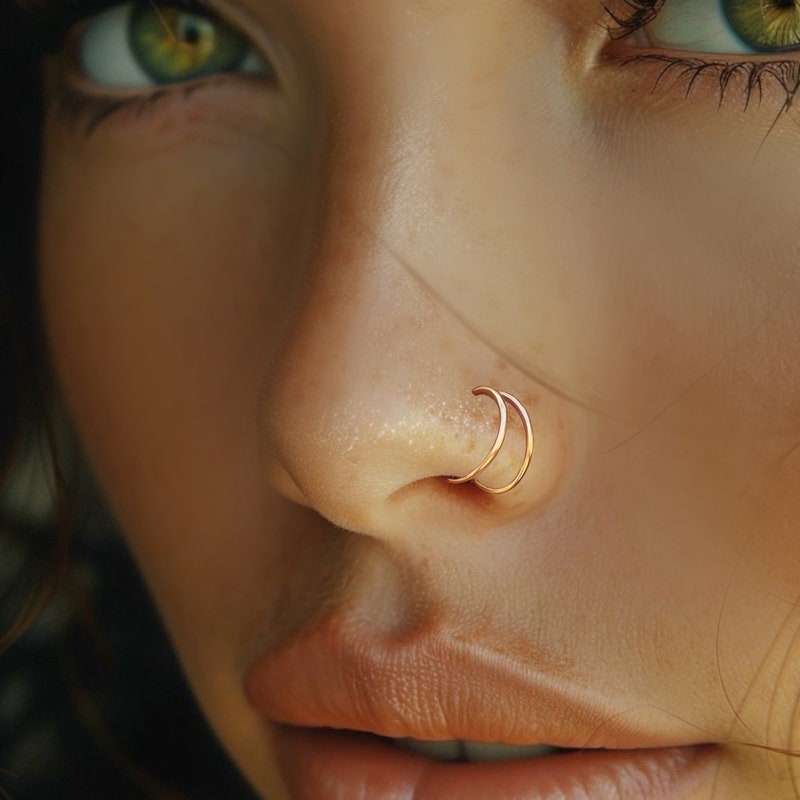 Double Nose Ring - Etsy