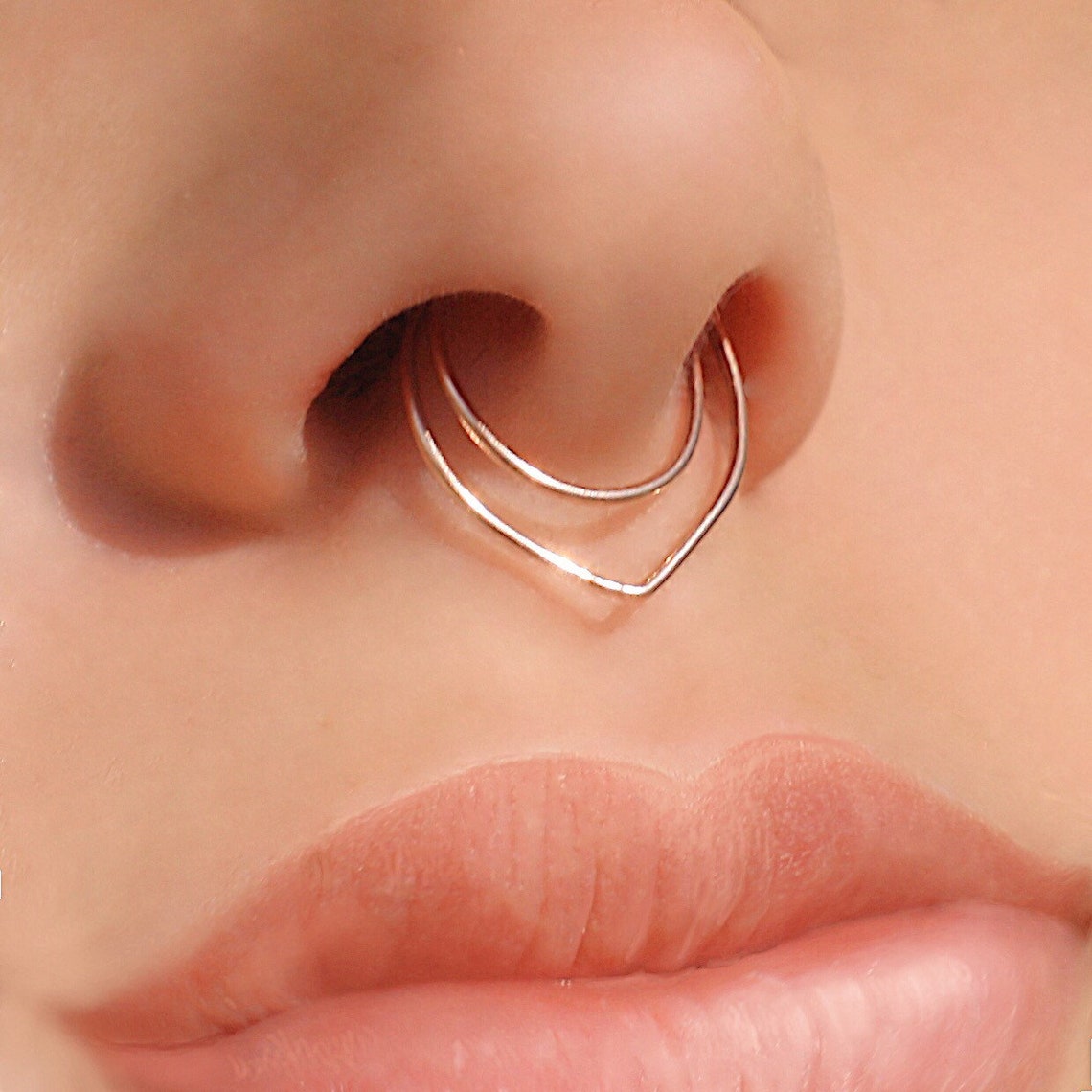 Mother Day Sale FAKE Double Septum Ring Nose Piercings - Etsy