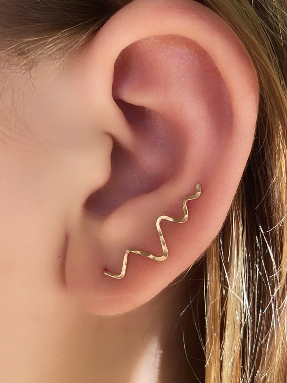 Wanderlust Ear Climber Ear Crawler Wanderlust Earrings Rose Gold Crawler 14k Gold Filled Earrings Gift for Her Etsy