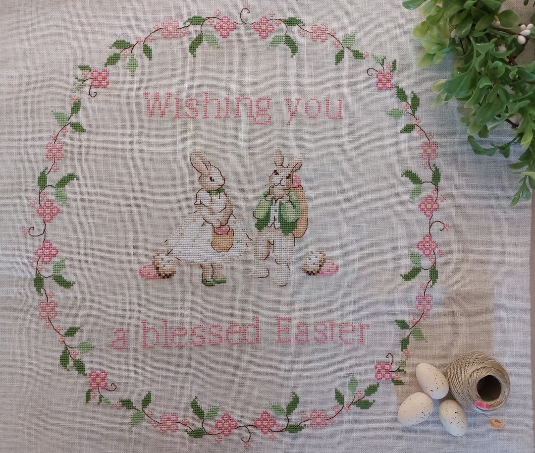 Cv 202 - Easter Wreath - Wishing You a Blessed Easter - Etsy