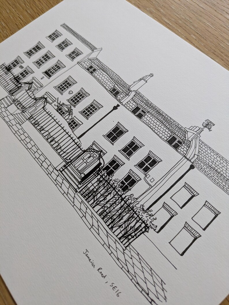 Original Drawing of Row of Houses on Jamaica Road, London - Etsy