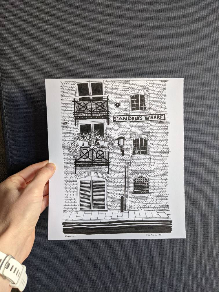 Original Drawing of St Andrew's Wharf, Shad Thames Old London Warehouse ...